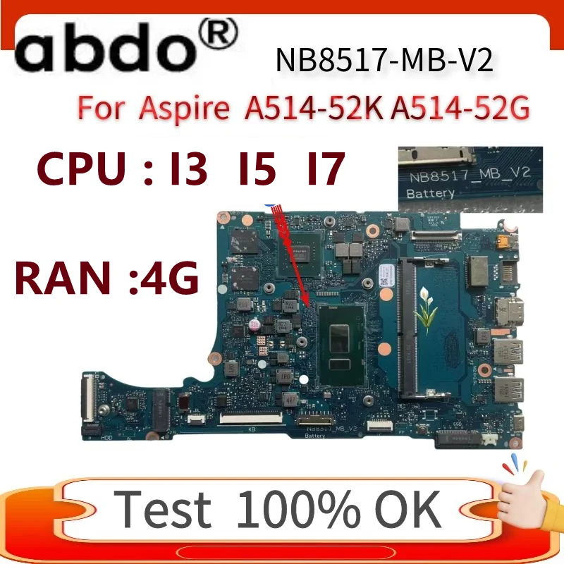 For-Aspire-A514-52K-A514-52G-Laptop-Motherboard-NB8517-MB-V2-CPU-I3-I5 ...