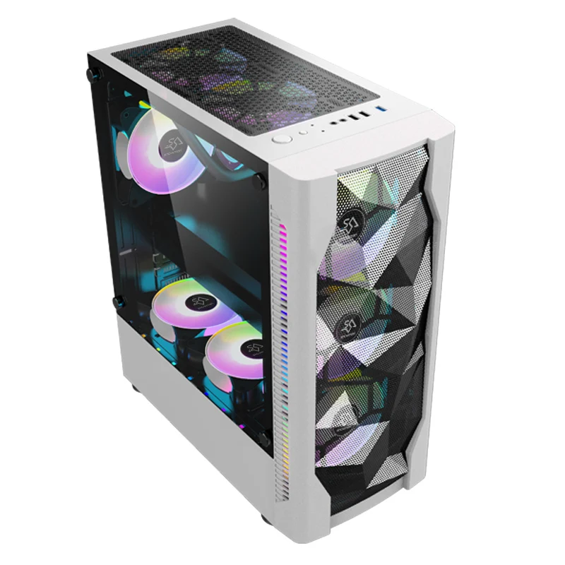 Factory-OEM-white-Gaming-Computer-Case-Tempered-glass-pc-cabinet-Towers ...