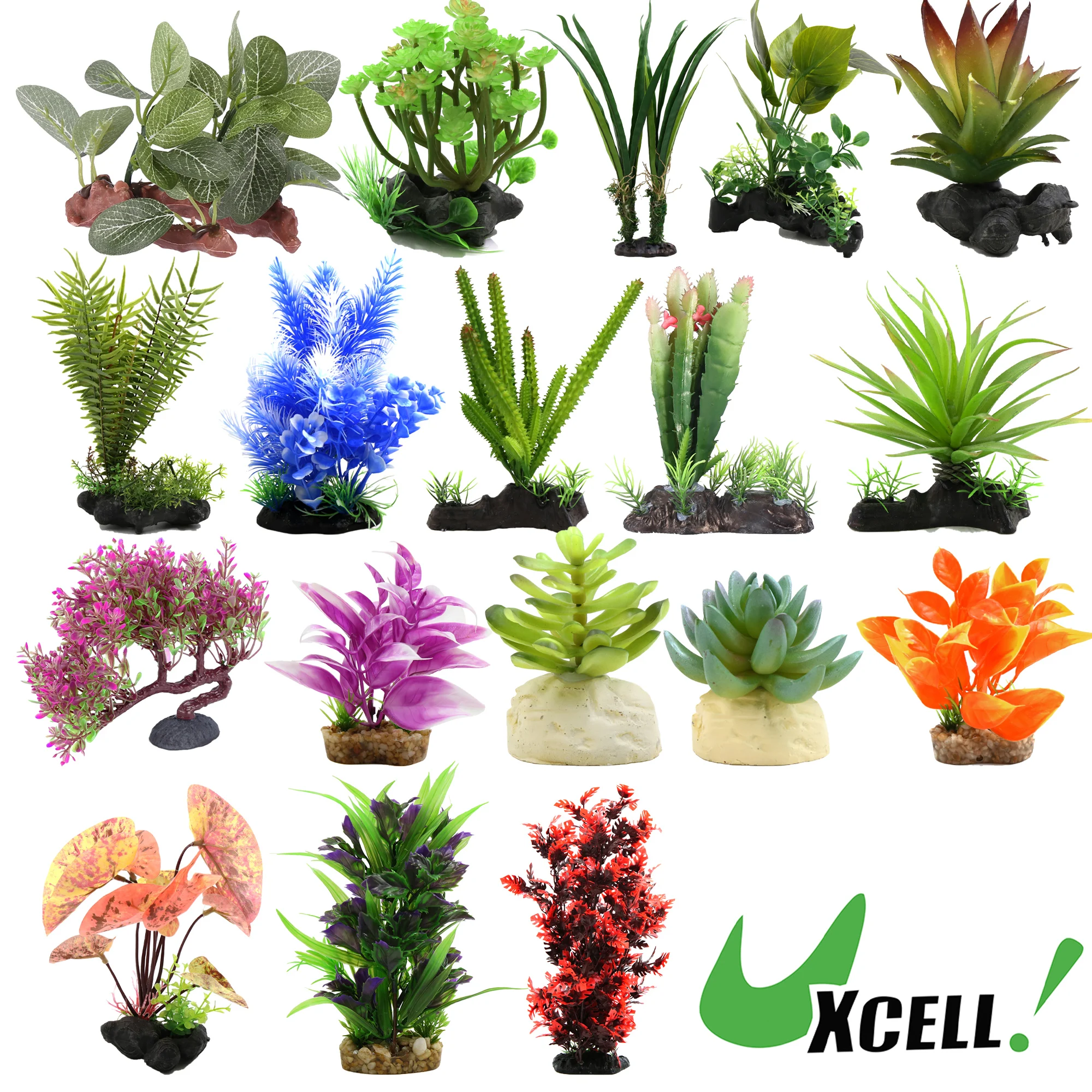 UXCELL-Aquarium-Artificial-Plants-Underwater-Plastic-Water-Grass ...