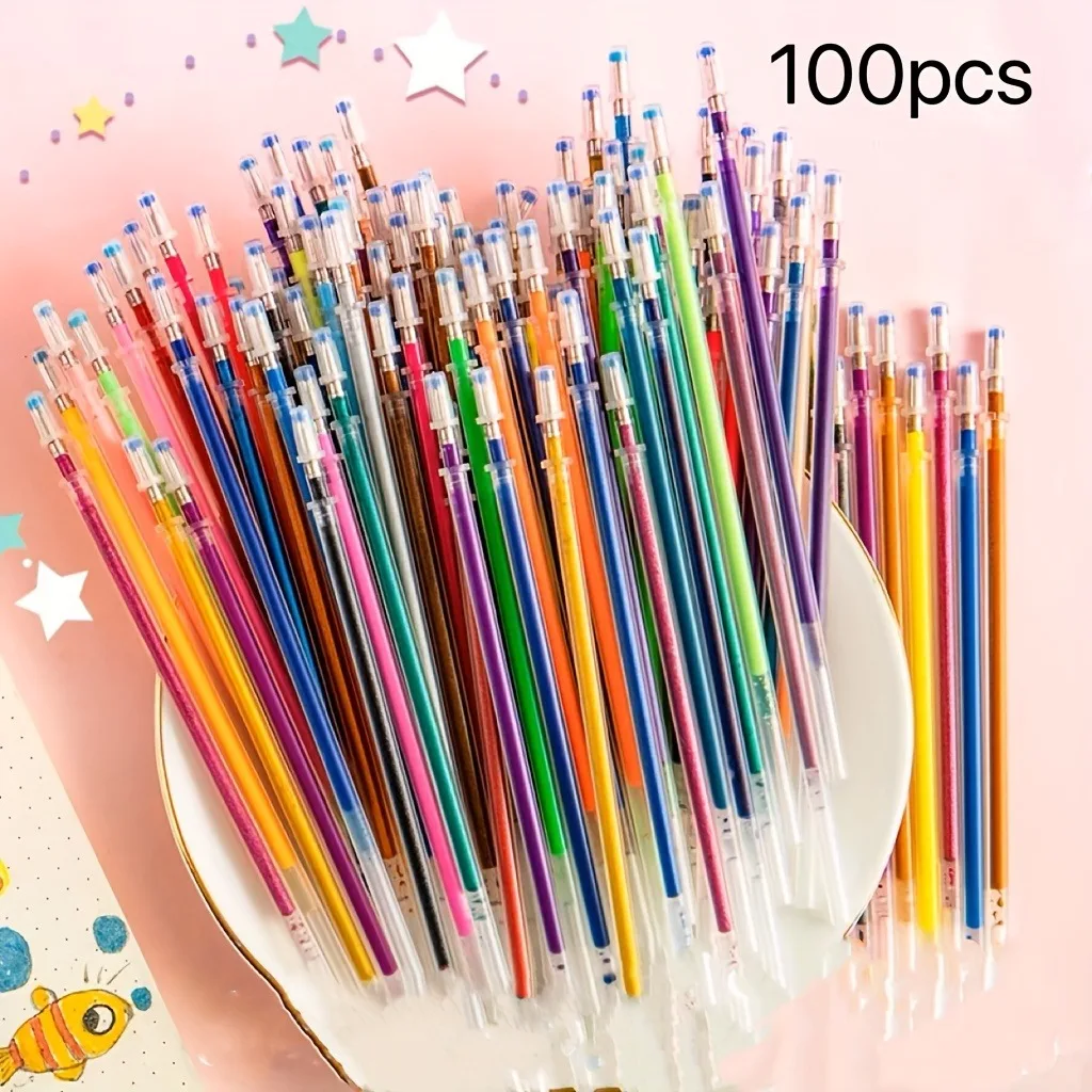 48-100pcs-set-Multi-color-Gel-Pen-Refills-Painting-Drawing-Glitter ...