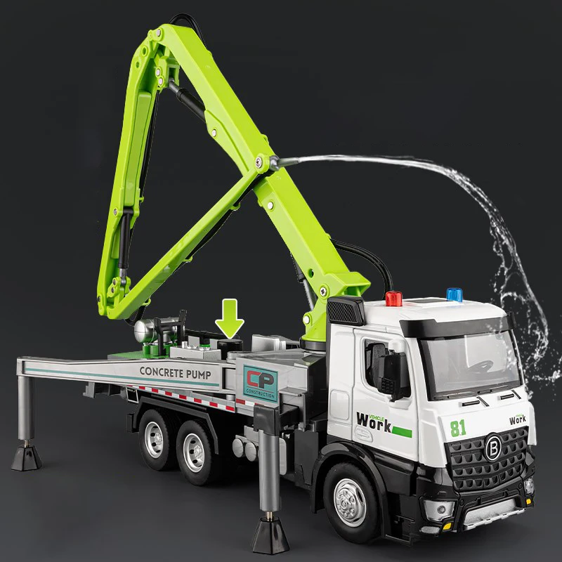 1:18 Cement Pump Car Alloy Model Diecast Metal Concrete Conveyor Pump ...