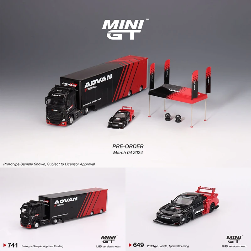 MINIGT-In-Stock-1-64-LBWK-S15-Super-Silhouette-Racing-Transporter-Advan ...