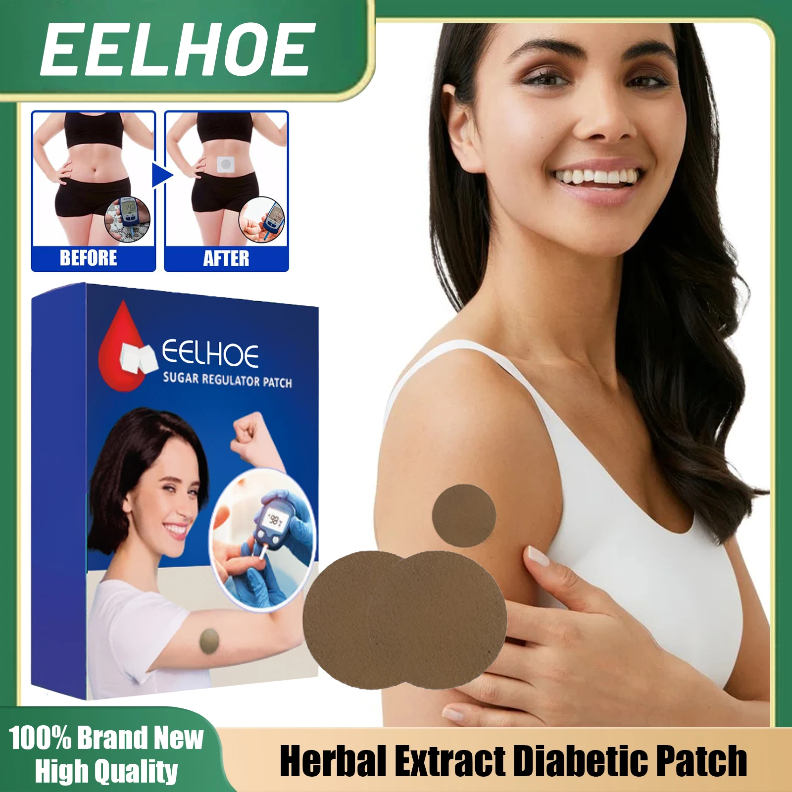Herbal Extract Diabetic Patch Lower Blood Glucose Reduce High Blood Sugar Stabilize Blood Sugar ...