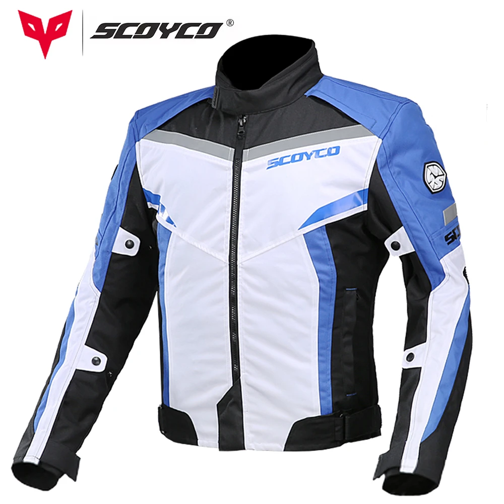 SCOYCO Waterproof Motorcycle Jacket Set For 4 Seasons Drop Protection Jacket Windproof Moto ...