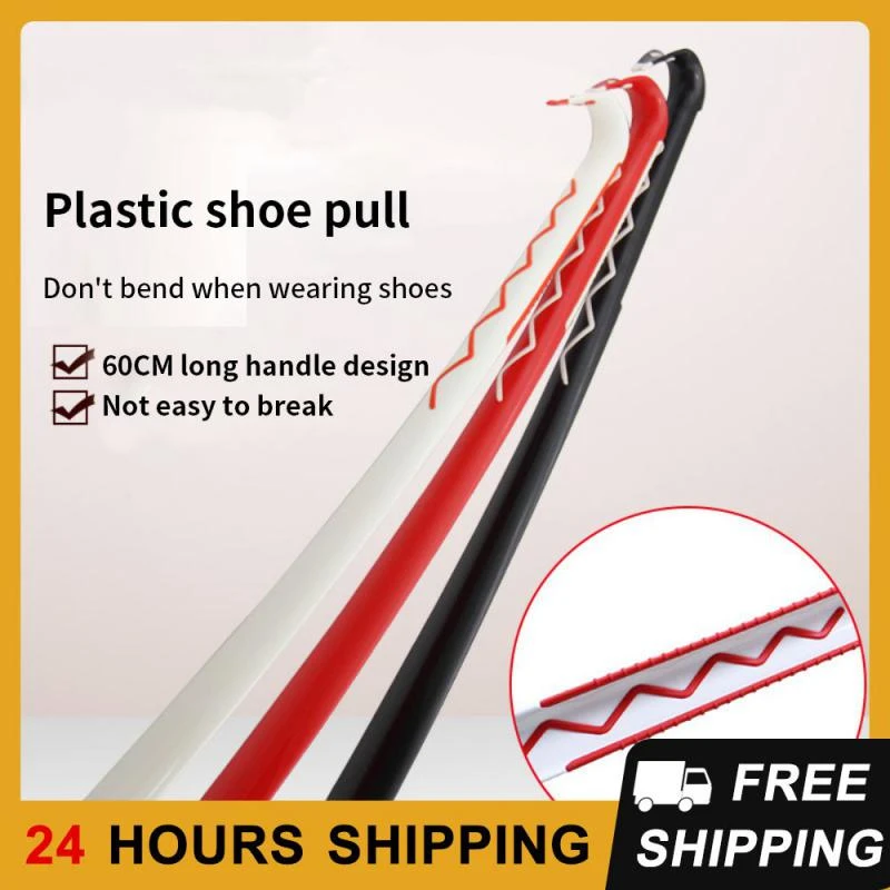 60CM Plastic Professional Shoehorn Lazy Shoe Helper Long Handle Shoes ...