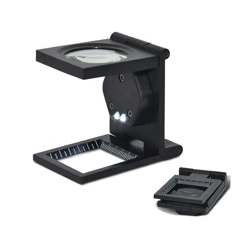 Mini-lupas-de-bolsillo-plegables-probador-de-lino-de-lente-plegable-8x ...