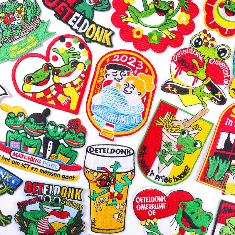 Oeteldonk-Emblem-Patch-Cartoon-Frog-Embroidery-Patch-Iron-On-Patches-On ...