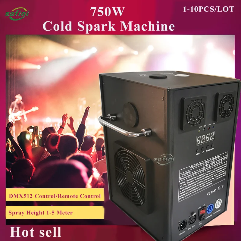 1-10pcs 750w Cold Spark Machine Dmx512 Remote Cold Fireworks Fountain ...