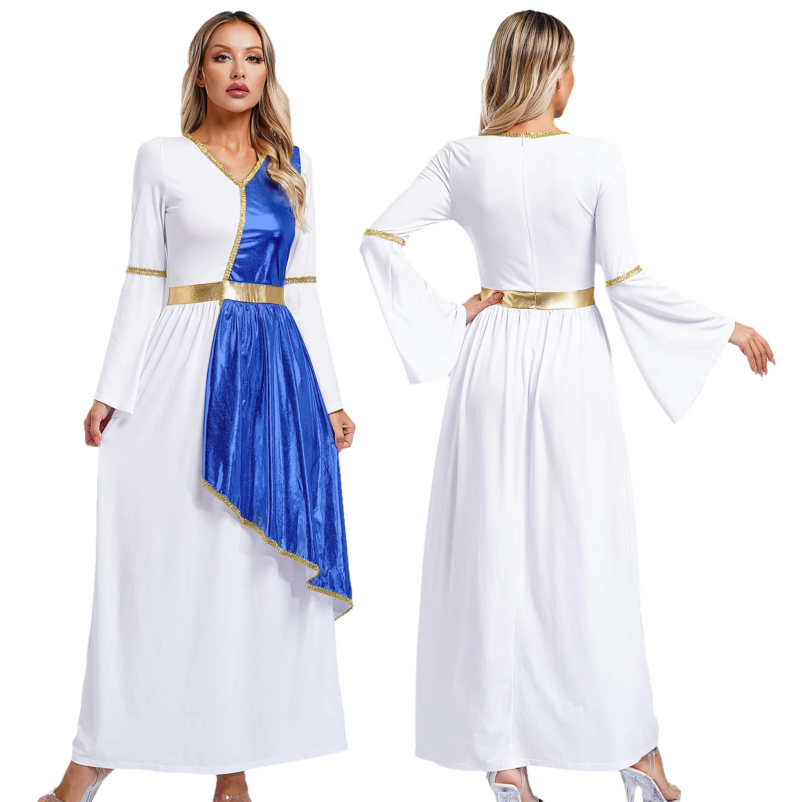 Vestido Toga de belleza griega romana para mujer, vestido metálico ...