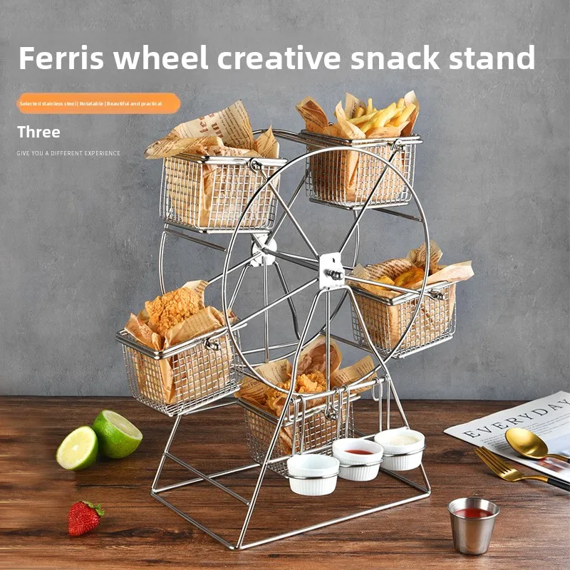 Tableware Stainless Steel Five Baskets Ferris Wheel, French Fries Food ...
