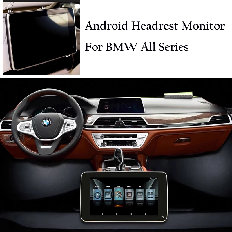 11-6-Android-System-Car-Headrest-Rear-Monitor-Multimedia-Stereo-For-BMW ...