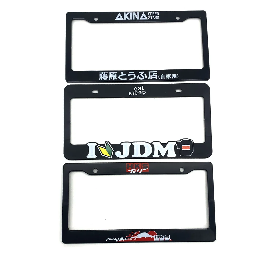 2PCS-JDM-Style-USA-Standard-ABS-Car-License-Plate-Frame-For-HKS-Initial ...