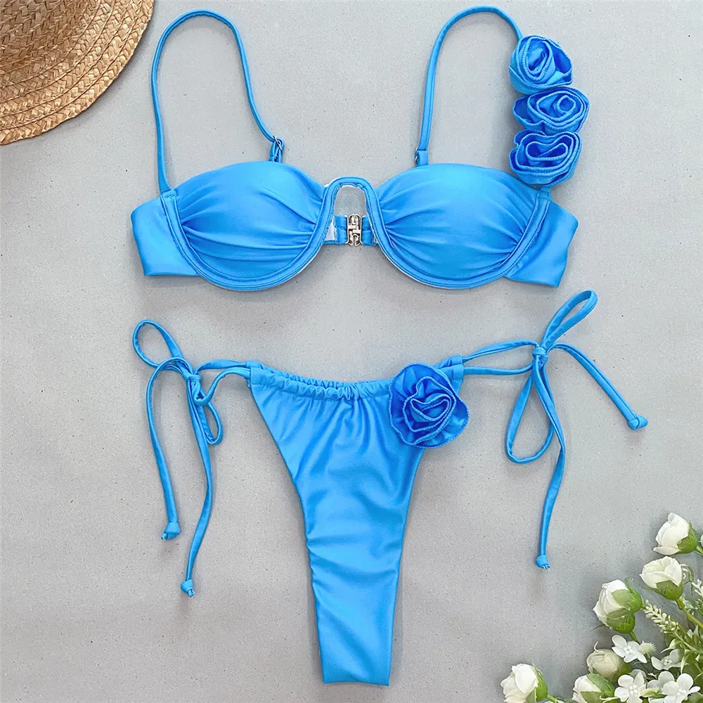 Sexy-3D-Flower-Blue-Push-Up-Bikinis-Set-2024-Women-Wrinkled-Underwired ...