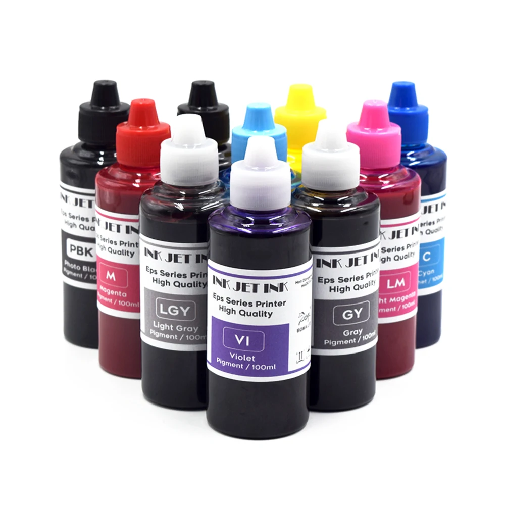 100ML-10Colors-Water-Based-Pigment-Ink-For-Epson-Surecolor-SC-P700-P900 ...