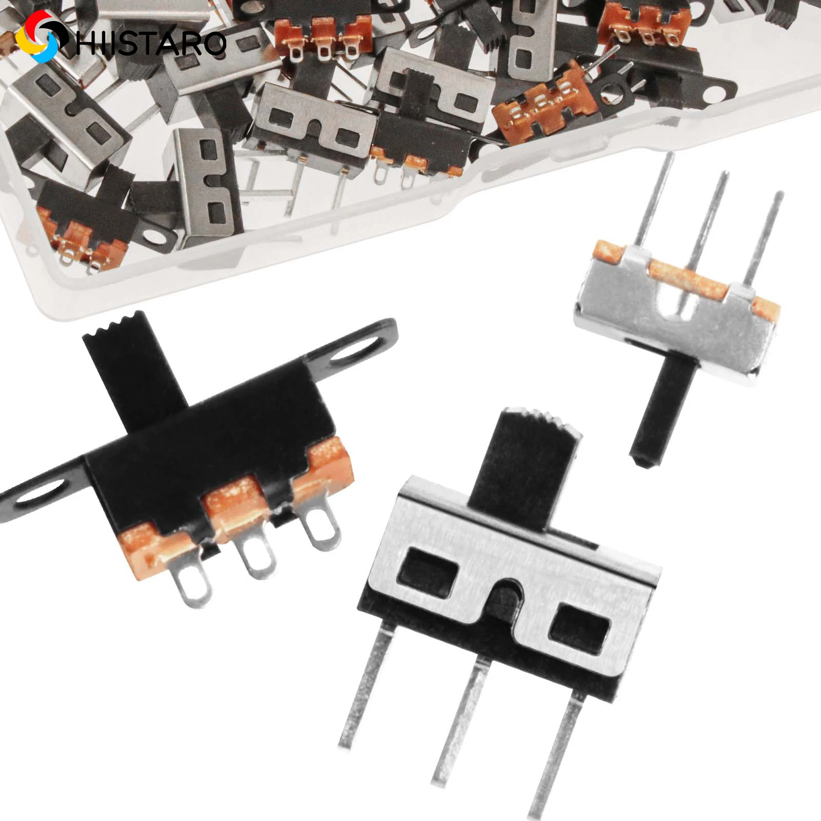 100pcs Micro Slide Switch 2 Position 3 Pin High Knob Mini Vertical ...
