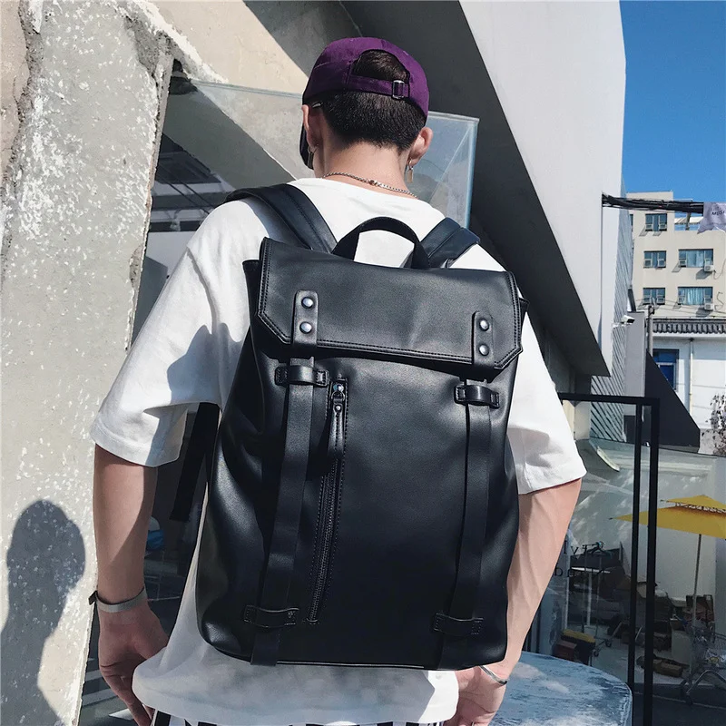 Mens Black Leather Backpack | Leather Bag Men Backpack | Leather Laptop ...