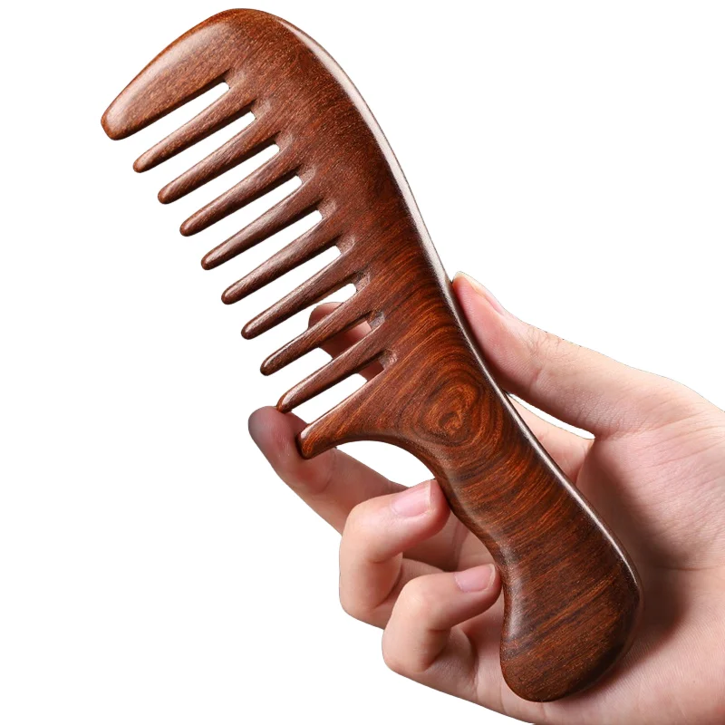 Natural-Sandalwood-Hair-Combs-Anti-Static-Wooden-Comb-Massager-Long ...