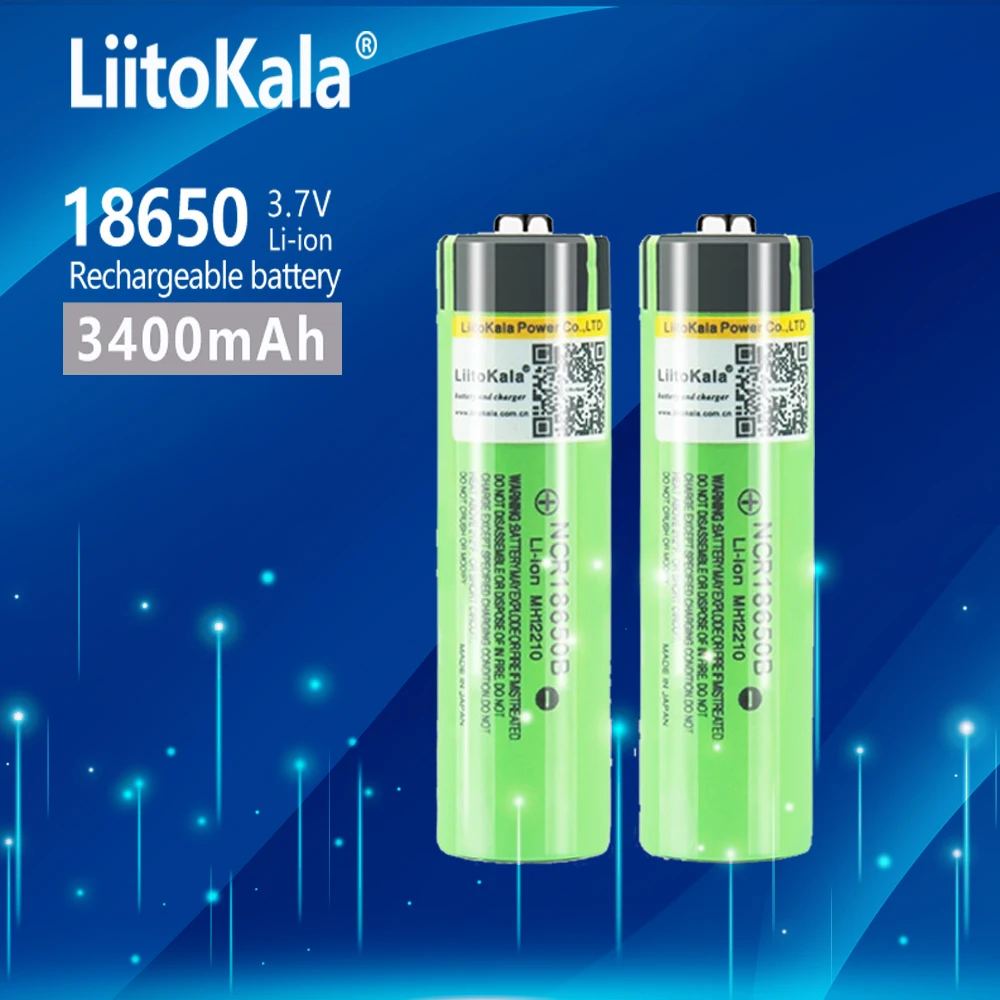 NEW LiitoKala 18650 3400mAh Original Battery 3.7V Li-ion Rechargebale ...