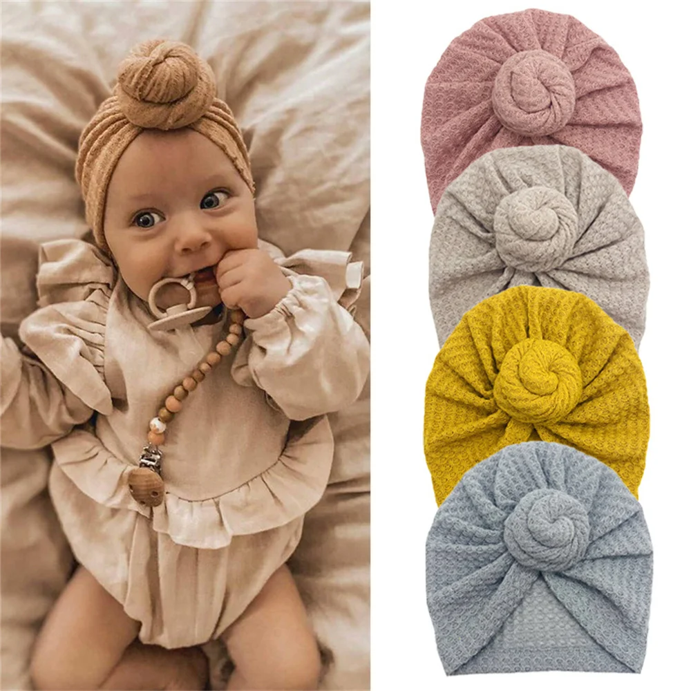 Solid-Donut-Turban-Baby-Girl-Cap-Winter-Warm-Infant-Hat-Elastic-Child ...
