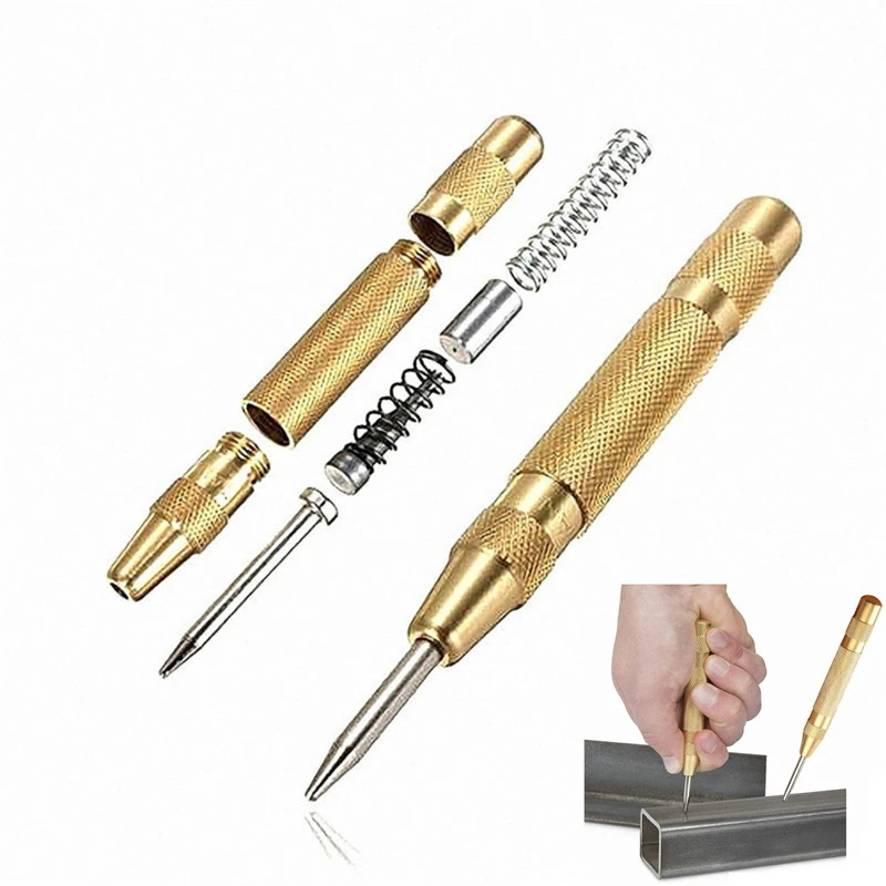 Automatic Center Pin Punch Spring Marking Holes Tool Wood Press Dent ...