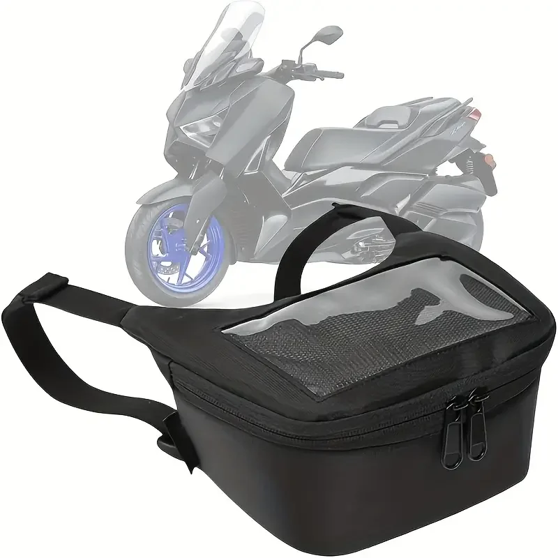 1pc Motorcycle Front Dashboard Bag With TPU Touchscreen Durable Black ...
