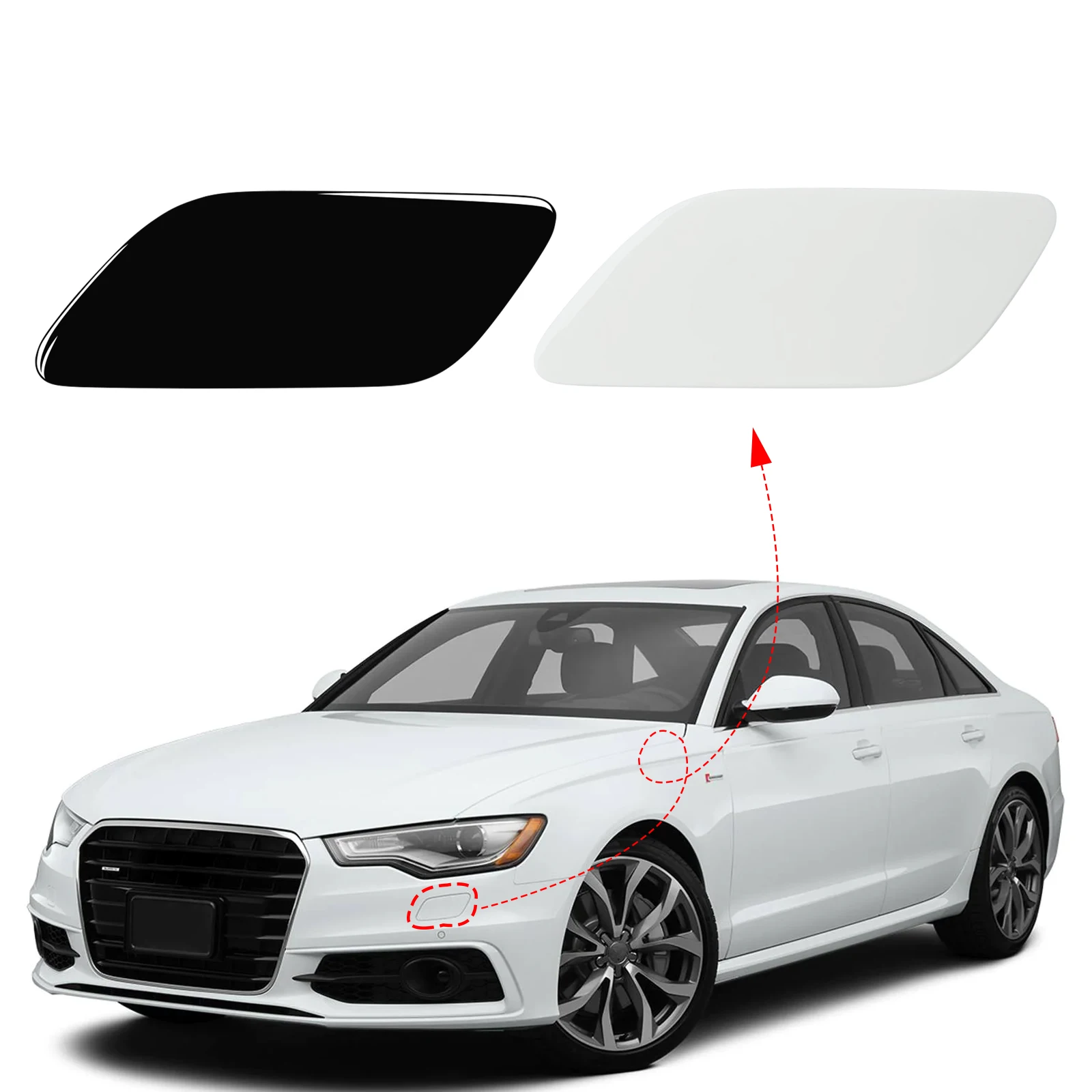 프론트 범퍼 헤드라이트 와셔 커버, 헤드램프 제트 스프레이 노즐 캡, 아우디 A6 액세서리, 2012 2013 2014 ...