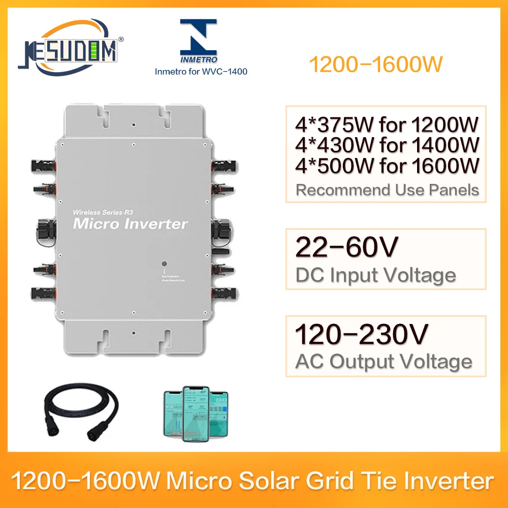1200W1400W1600W-Wireless-Series-R3-Micro-Inverter-WVC-Solar-Grid-Tie ...