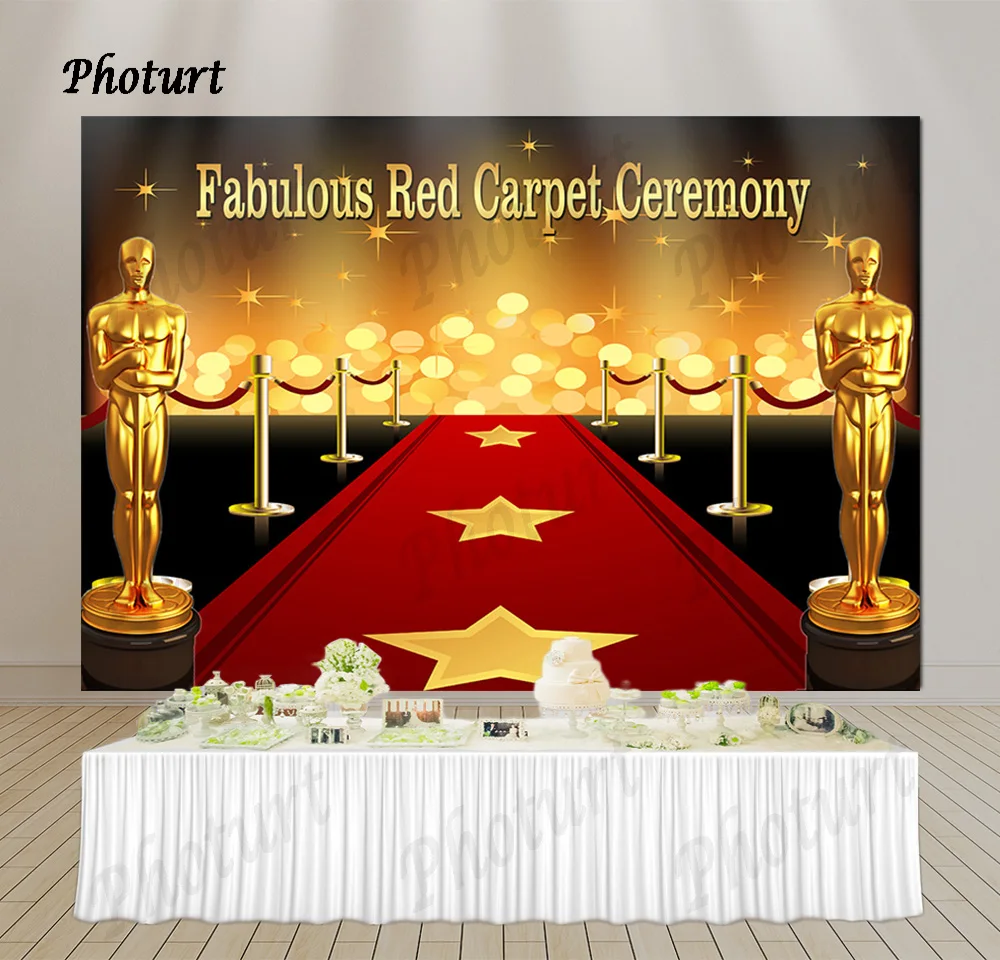 PHOTURT Red Carpet Ceremony Backdrop Birthday Party Photography Banner ...