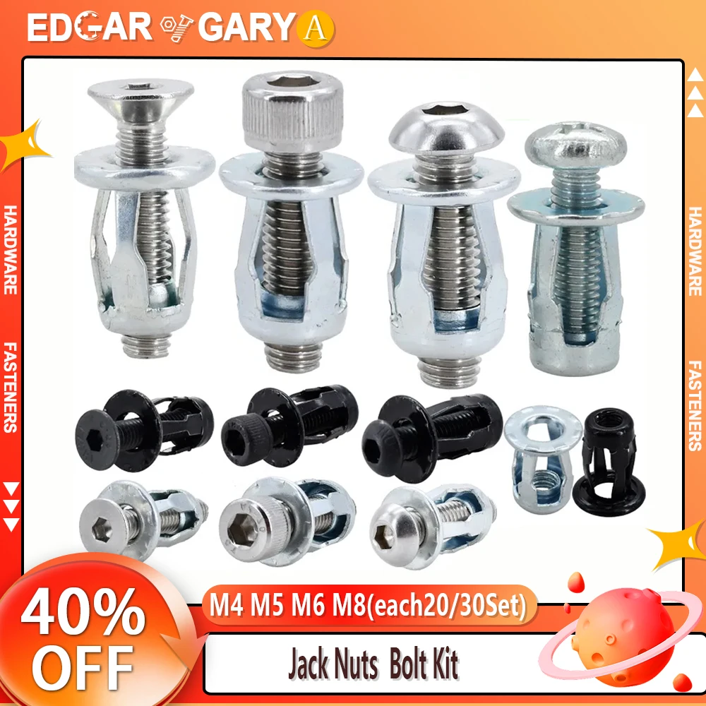 20-30Set-Petal-Shape-Jack-Nuts-Screw-Bolt-Kit-Rivet-Nuts-Expansion ...