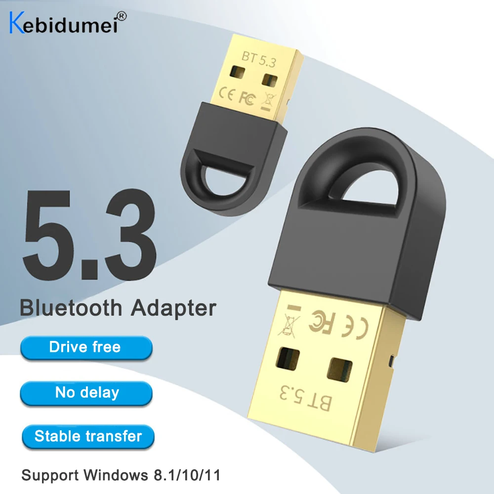 USB Bluetooth Adapter Bluetooth 5.3 Dongle Adaptador untuk PC Laptop ...