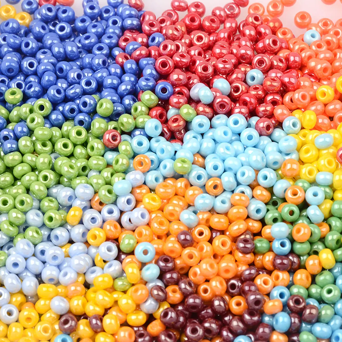 0.4cm Random Color Mix High Quality Round Glass Seed Beads Loose Spacer ...