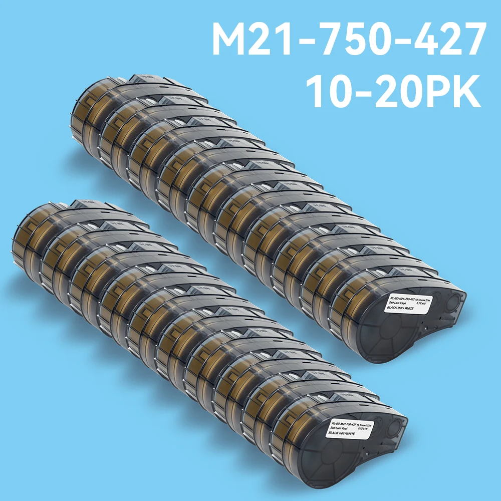 10-20PK Compatible Brady M21-750-427 Self Lam Vinyl Label Tape 19.1mm*4 ...