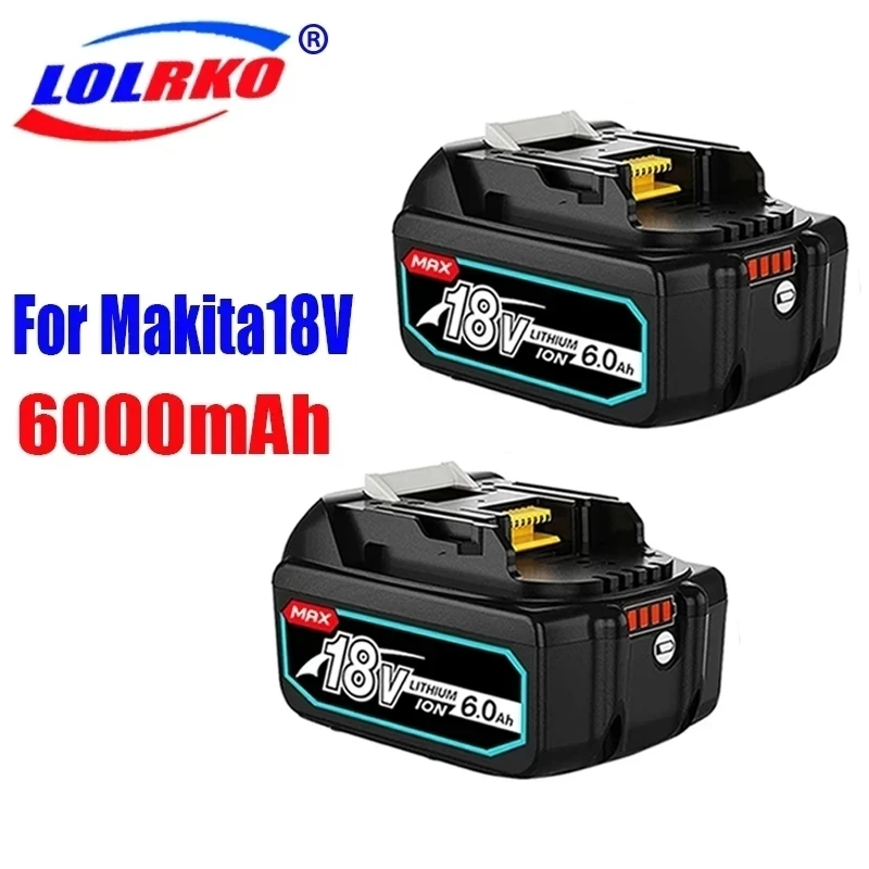 Original makita 18v 6000mah 6.0ah recarregável bateria de ferramentas elétricas com led 18650 li ...