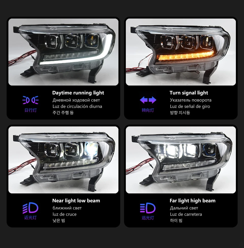 Ford Everest Headlights 2016-2020 Ranger LED Headlight Endeavor Head ...