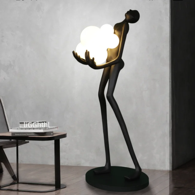 Artist-Standing-Lights-Creative-Design-Humanoid-Art-Sculpture-Floor ...