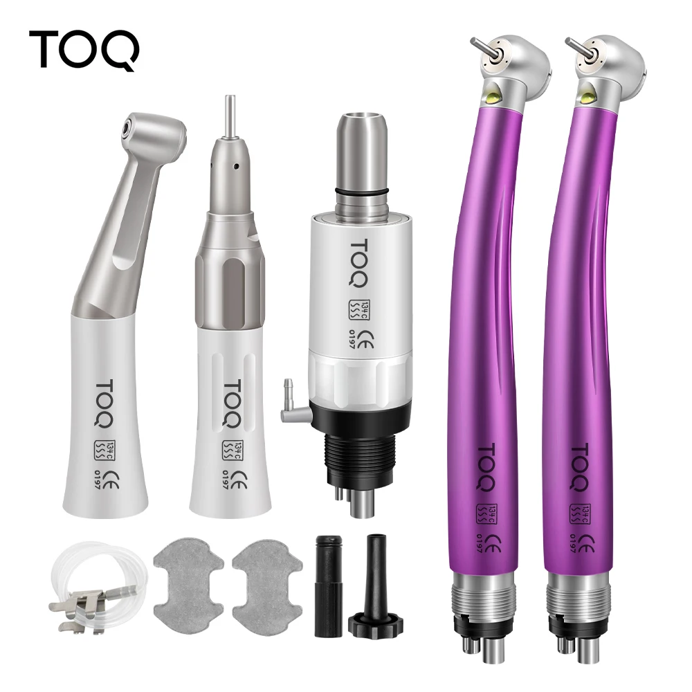 Dental-Color-LED-High-and-Low-Speed-Handpiece-Kit-Push-Button-Contra ...