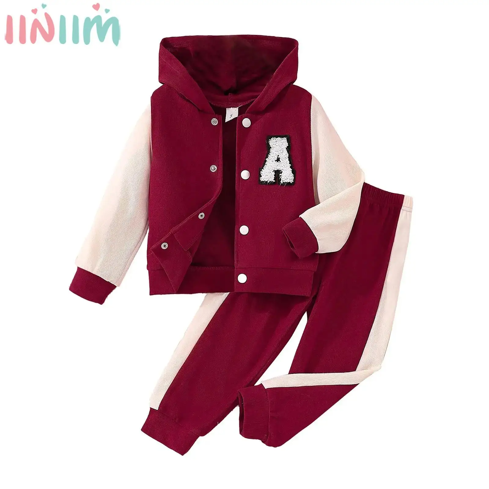 Kids-Fashion-Casual-Baseball-Tracksuit-Long-Sleeve-Hooded-Jacket-with ...