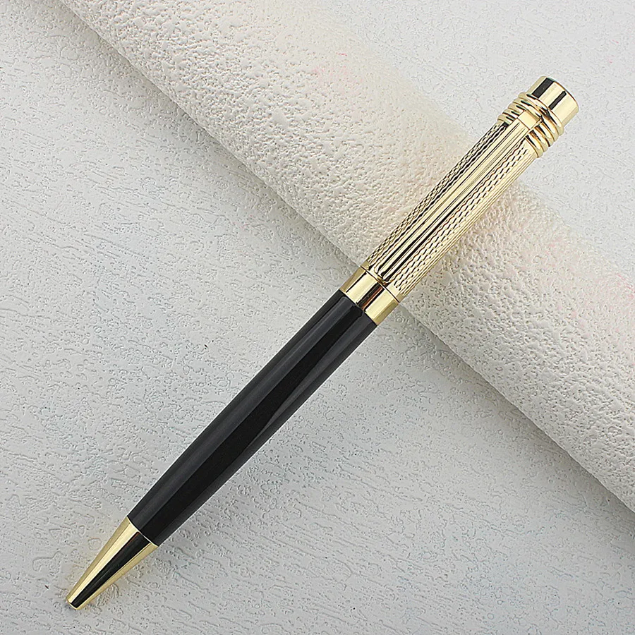 Luxury ball pen Platinum Golden Slender body school Carved pattern ...
