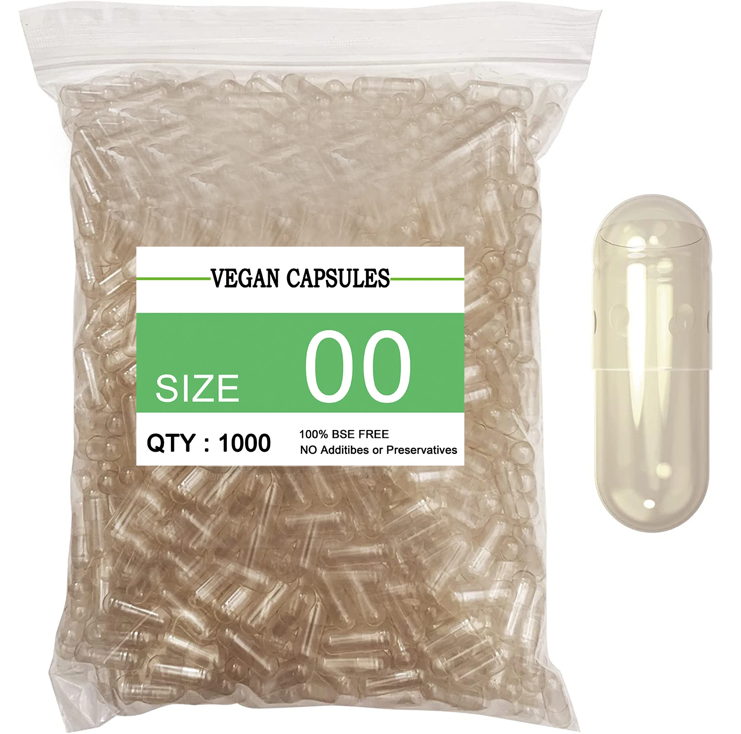 1000Pcs-00-Empty-Vegetarian-Capsule-Clear-Kosher-Gel-Hard-Vegan-Capsule ...