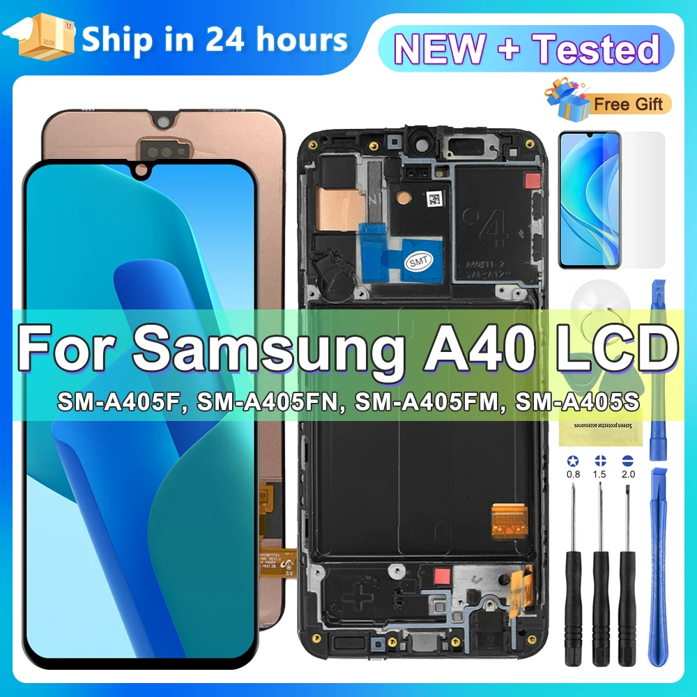 Display-For-Samsung-Galaxy-A40-A405-with-Frame-LCD-Display-Touch-Screen-Digitizer-For-Samsung ...