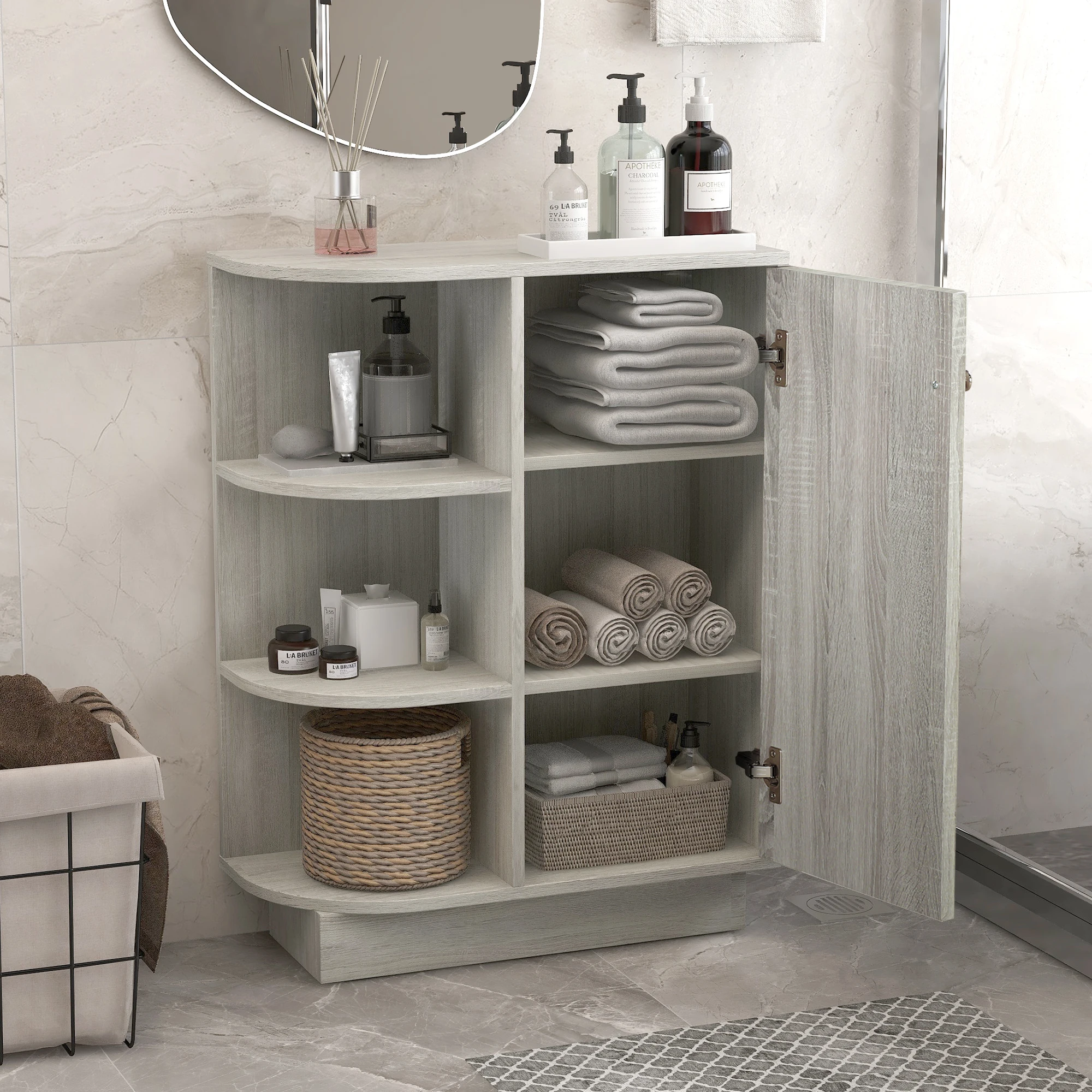 Open-Style-Shelf-Cabinet-with-Adjustable-Plates-Ample-Storage-Space ...
