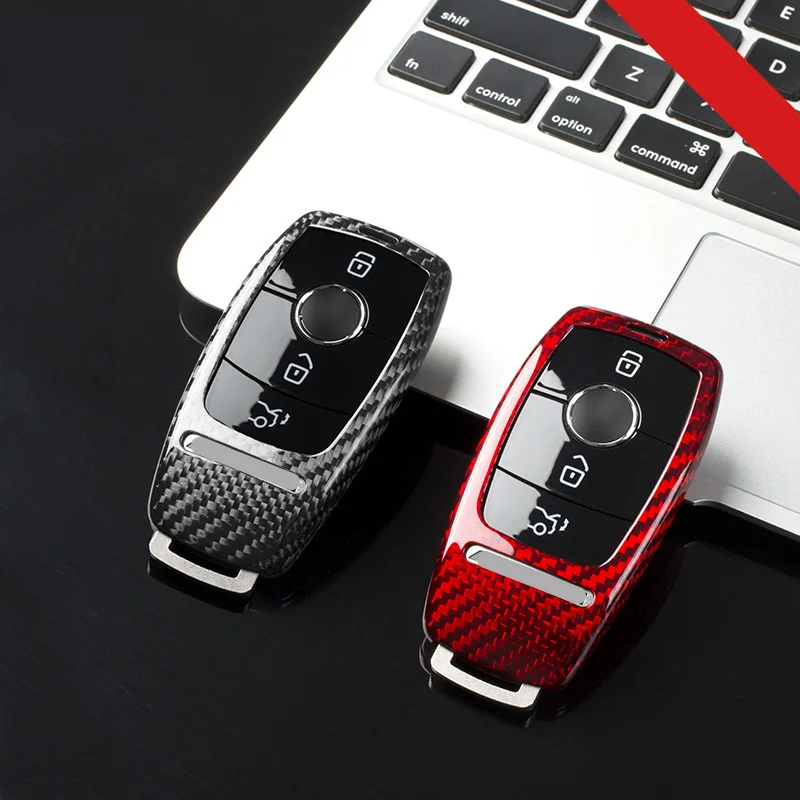 Carbon Fiber Car Key Case Cover Shell For Mercedes Benz New E63 S63 G63 ...