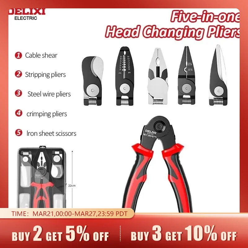 5-in-1-Multi-functional-Pliers-Set-Interchangeable-Plier-Heads-Steel ...