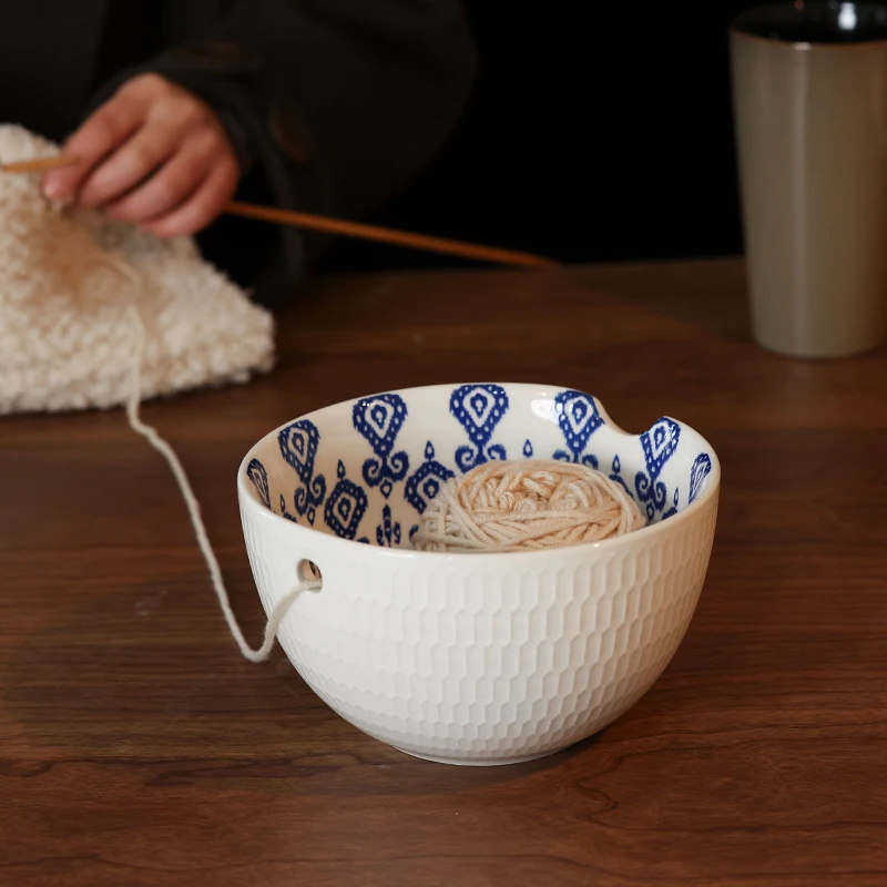 Ceramic-Yarn-Storage-Bowl-Knitting-Crochet-Woollen-Balls-Containers ...