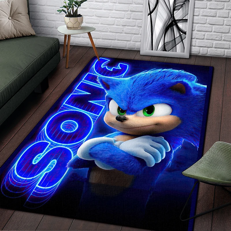 Sonic Rugs Fashion Printing Anime Mat Cartoon Living Room Bedroom Large ...