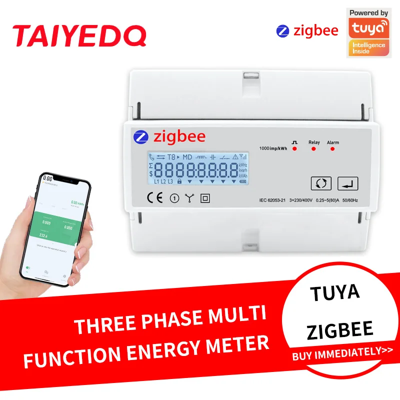 Tuya Wifi Zigbee Three Phase Bidirectional Energy Meter Kwh, 57% OFF