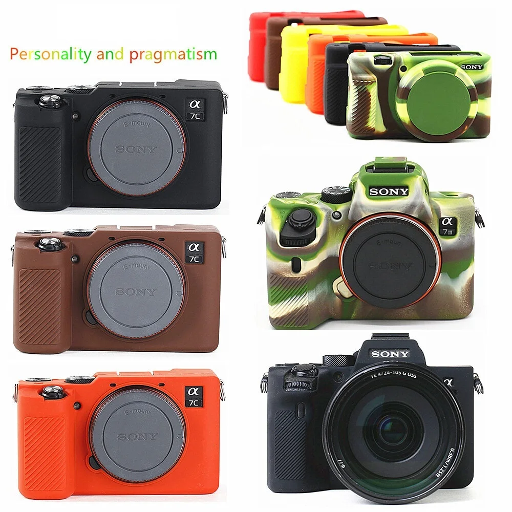 Silicone Case Cover Camera Bag for Sony A7IV A7M4 ZV-E10 ZV-1 A7c A9 A7R A7 A7S Mark III IV ...