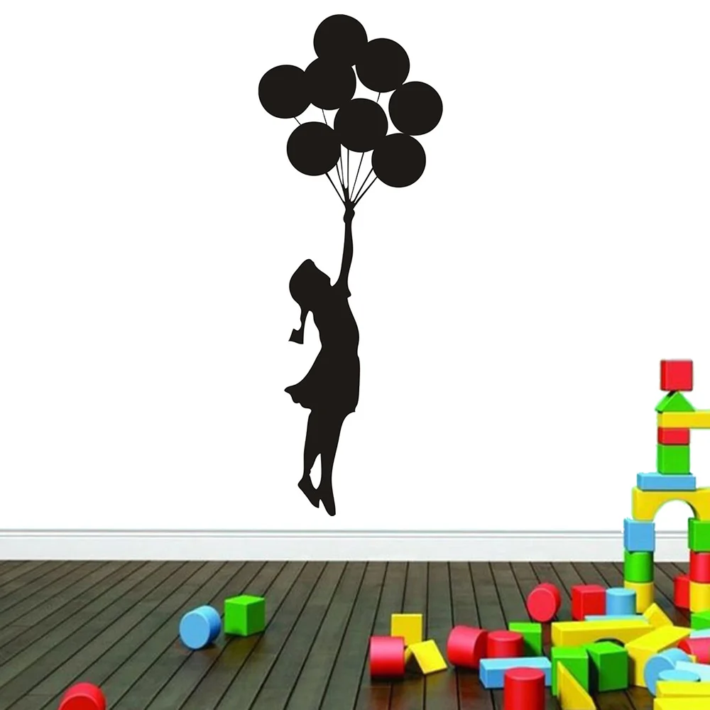 Girl Floating With Balloons