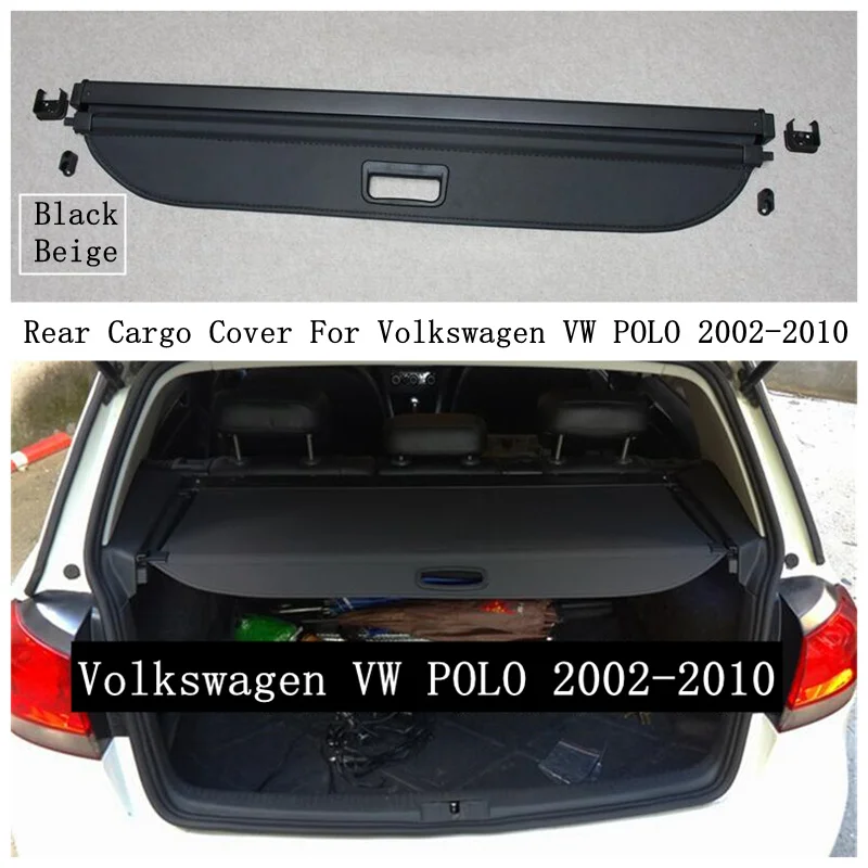 Rear Cargo Cover For Volkswagen VW POLO 2002 2010 Privacy Trunk Screen ...