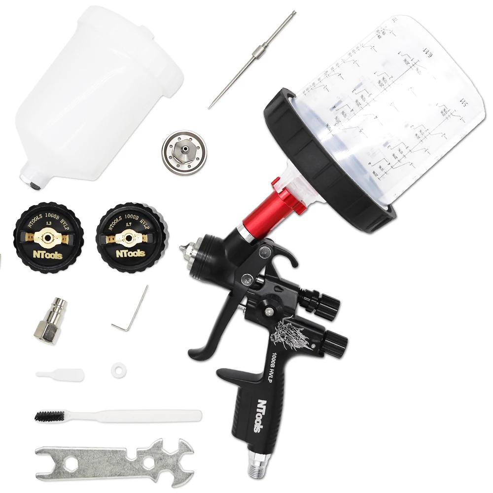 Hvlp-Spray-Gun-with-Adapter-and-Mix-Tank-Car-Repair-Paint-Spray-Guns-1 ...